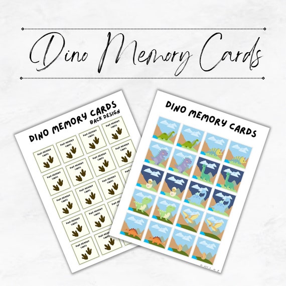 Dino Matching Game Memory Game Matching Game Kids Activity - Etsy
