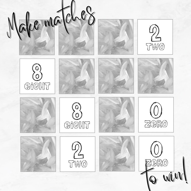 Numbers Matching Game, Memory Game, Matching Game, Coloring Kids ...