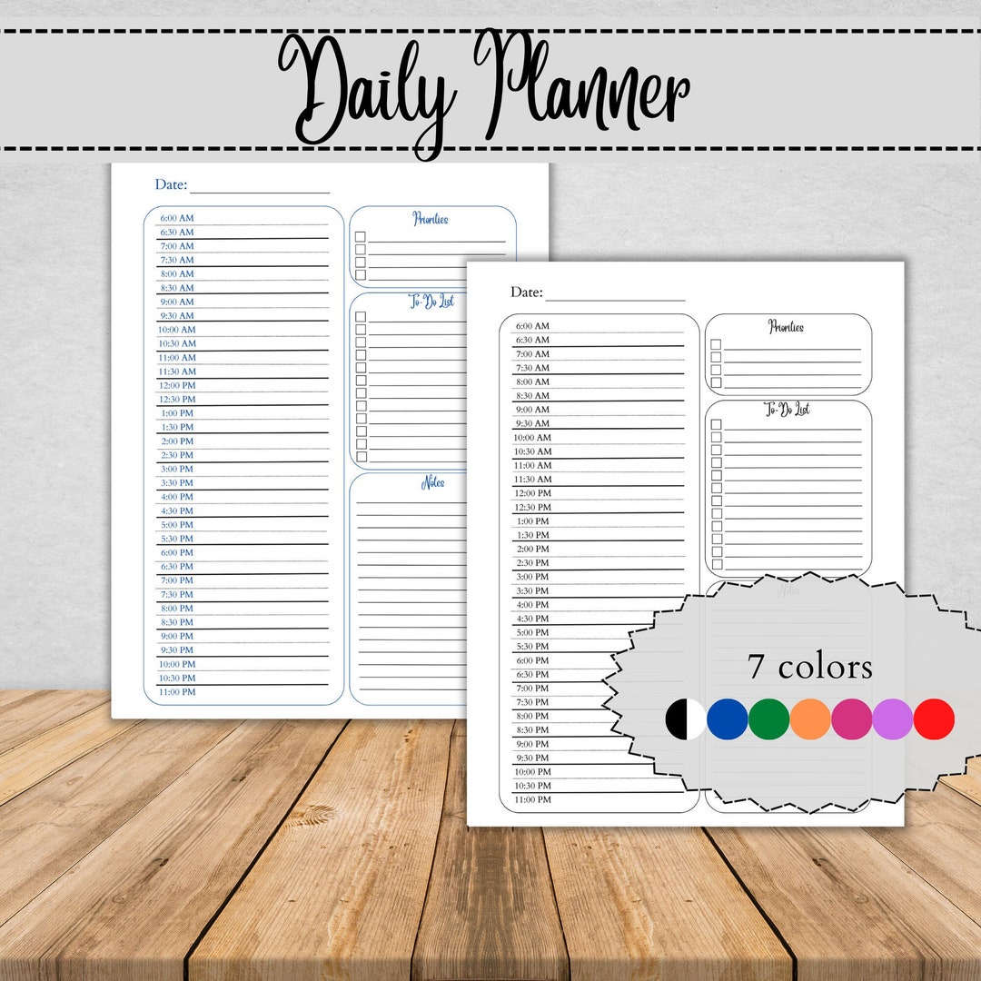 Daily Planner | Printable Planner | Personal Planner | Productivity ...