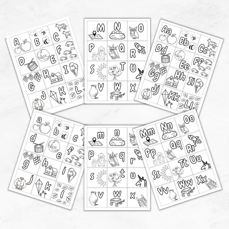 Coloring Alphabet Matching Game, Memory Game, Matching Game, Kids ...