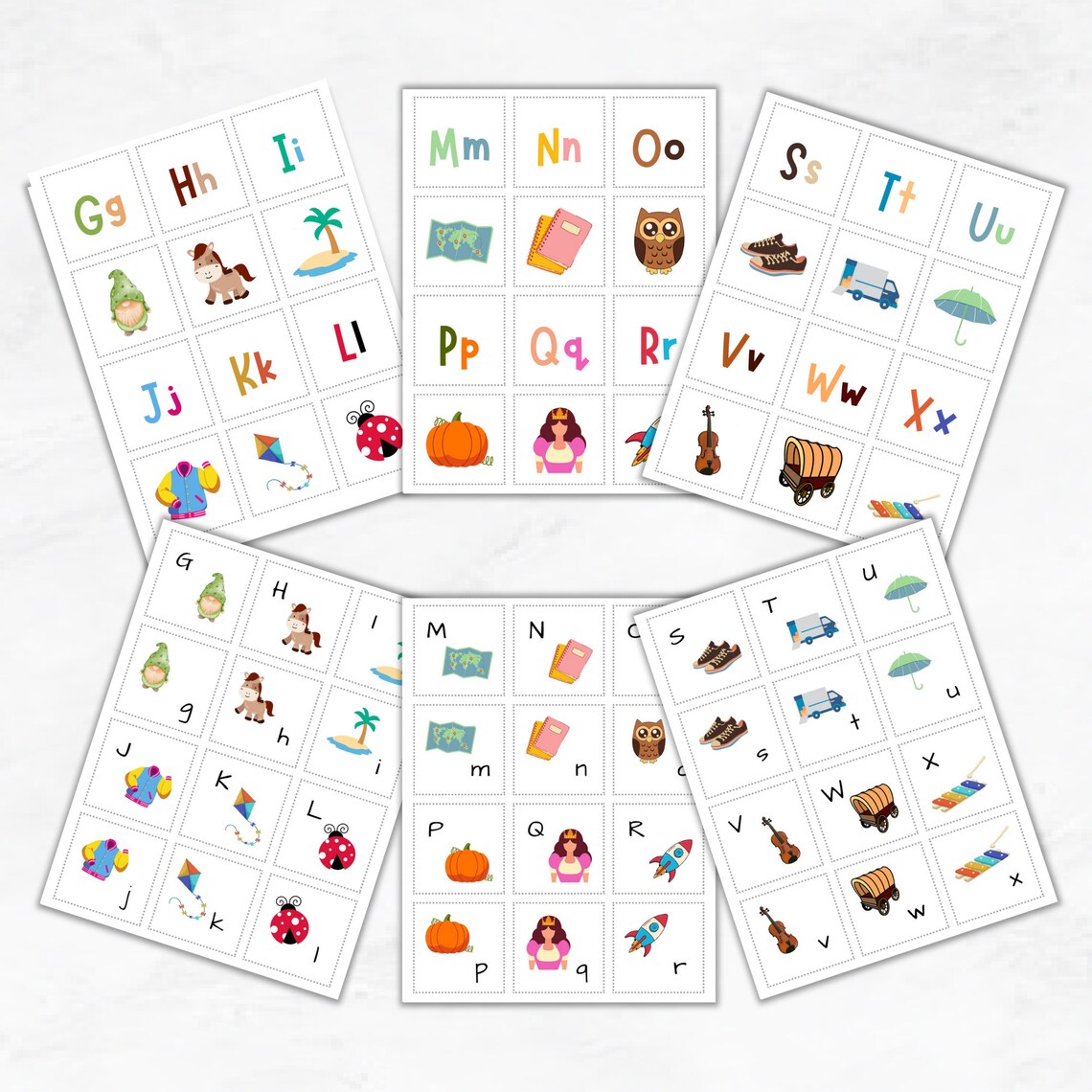 Alphabet Matching Game, Memory Game, Matching Game, Kids Activity ...