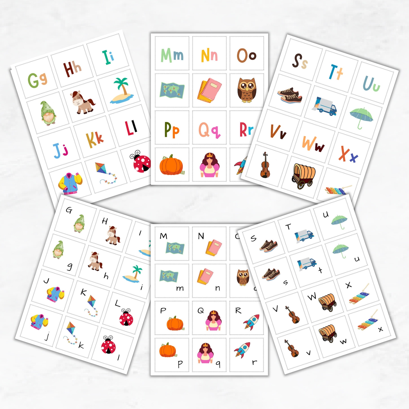 Alphabet Matching Game, Memory Game, Matching Game, Kids Activity ...
