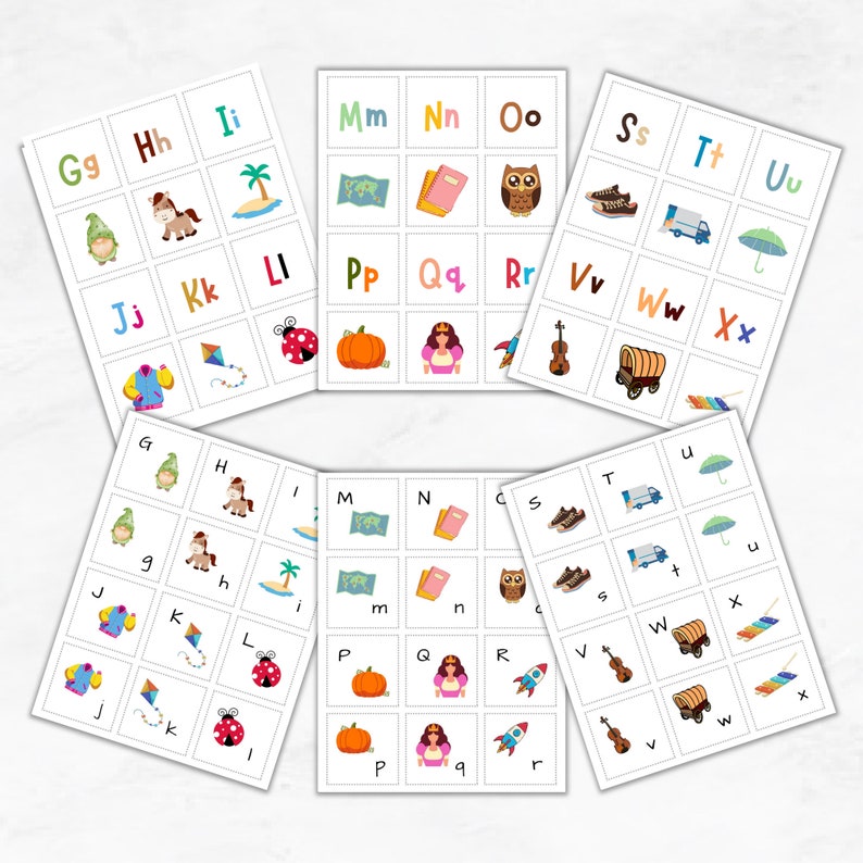Alphabet Matching Game, Memory Game, Matching Game, Kids Activity ...