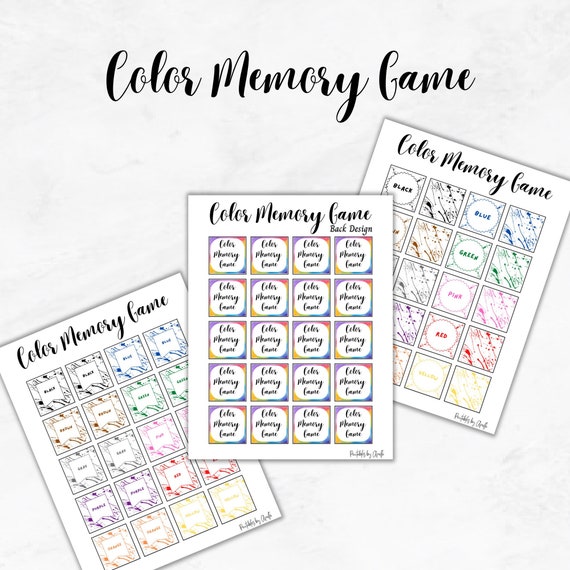 Color Matching Game Memory Game Matching Game Kids - Etsy