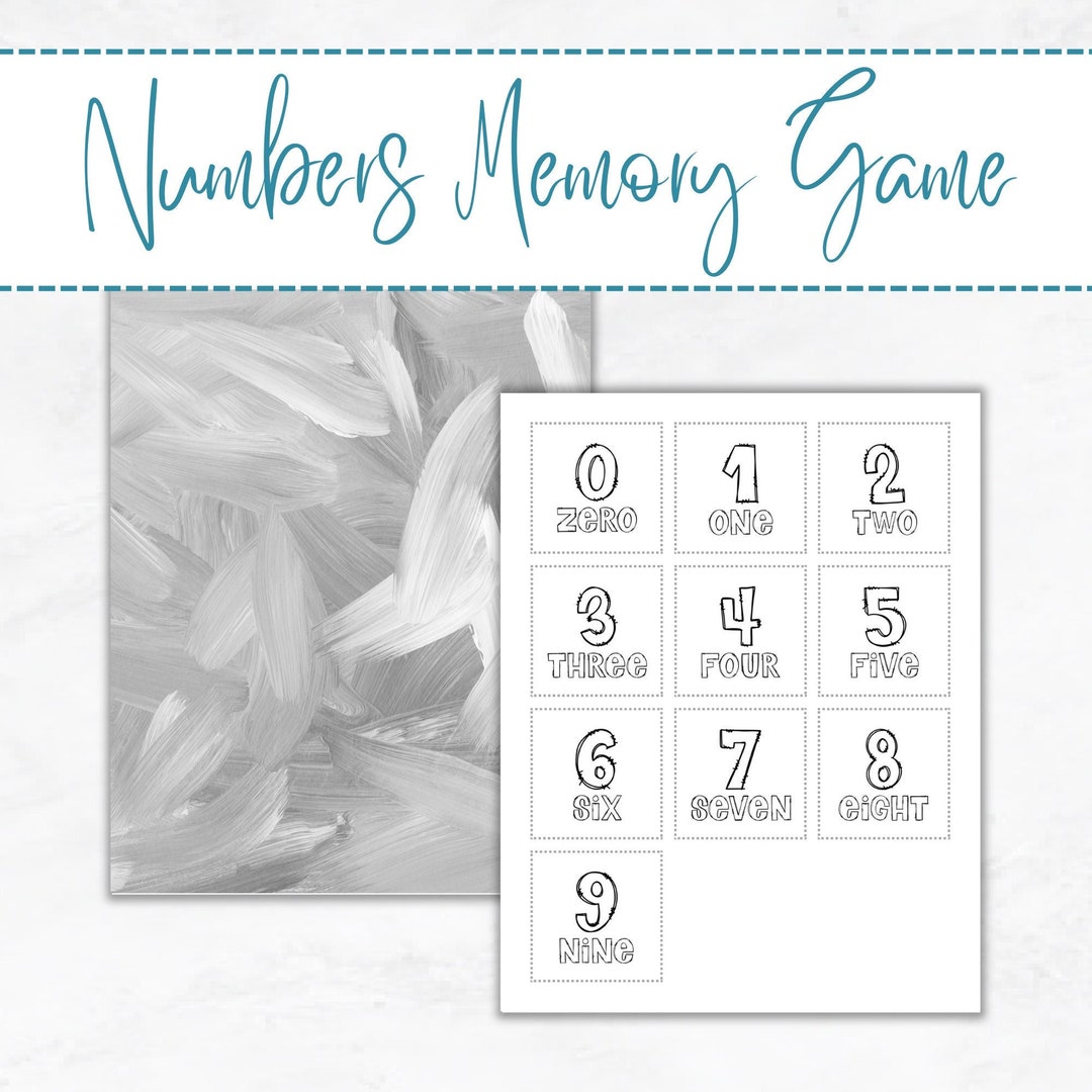 Numbers Matching Game, Memory Game, Matching Game, Coloring Kids ...
