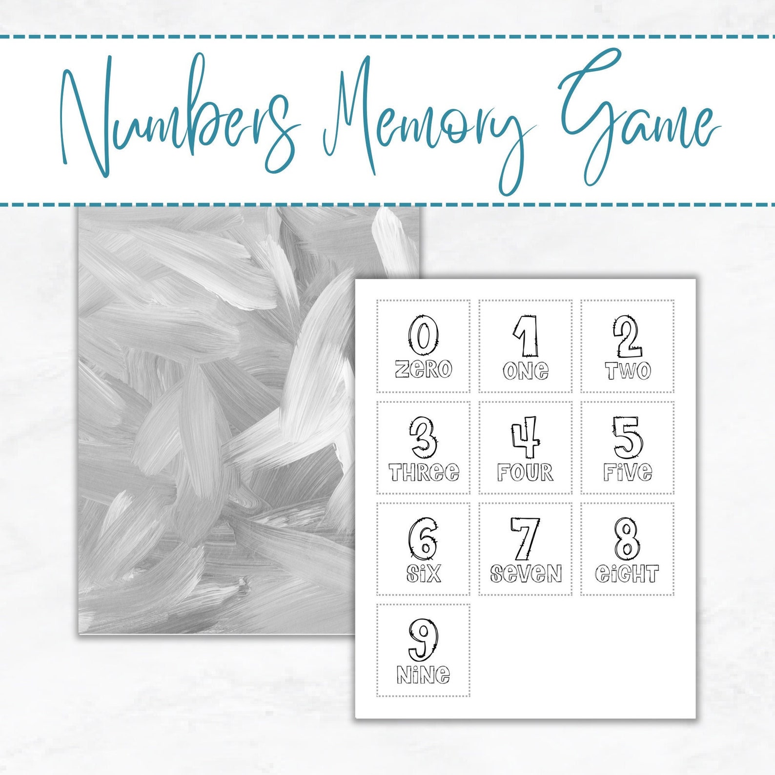 Numbers Matching Game, Memory Game, Matching Game, Coloring Kids ...