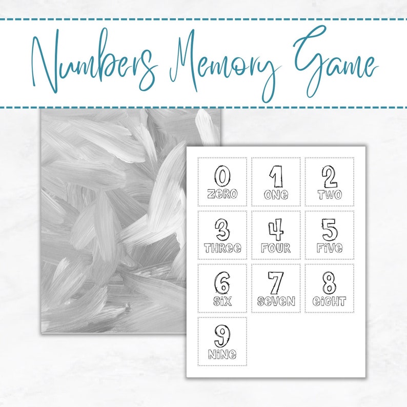 Numbers Matching Game, Memory Game, Matching Game, Coloring Kids ...