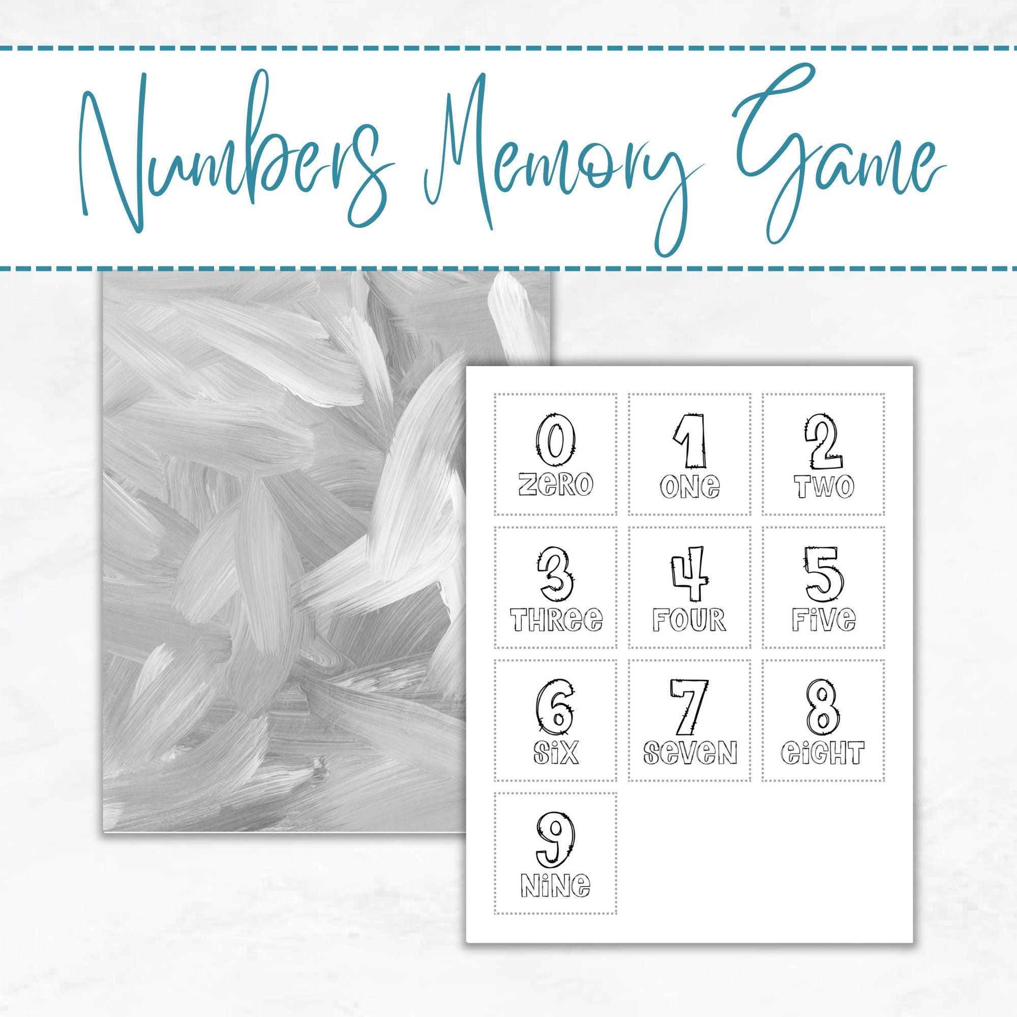 Numbers Matching Game, Memory Game, Matching Game, Coloring Kids ...