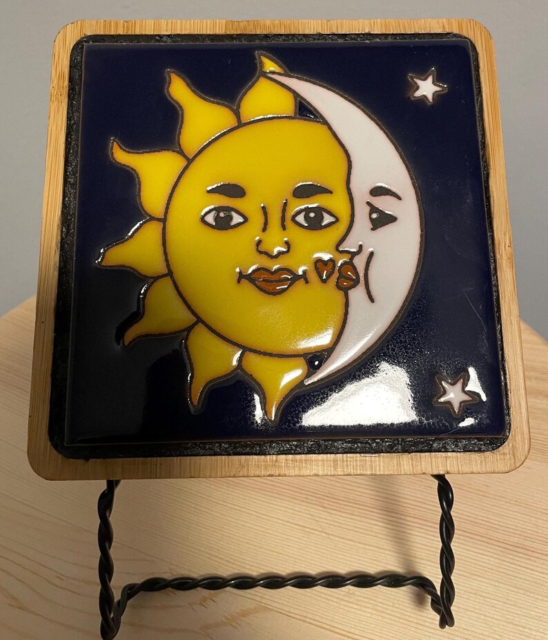 Sun, Moon and Stars Mexican Tile Trivet/coaster - Etsy