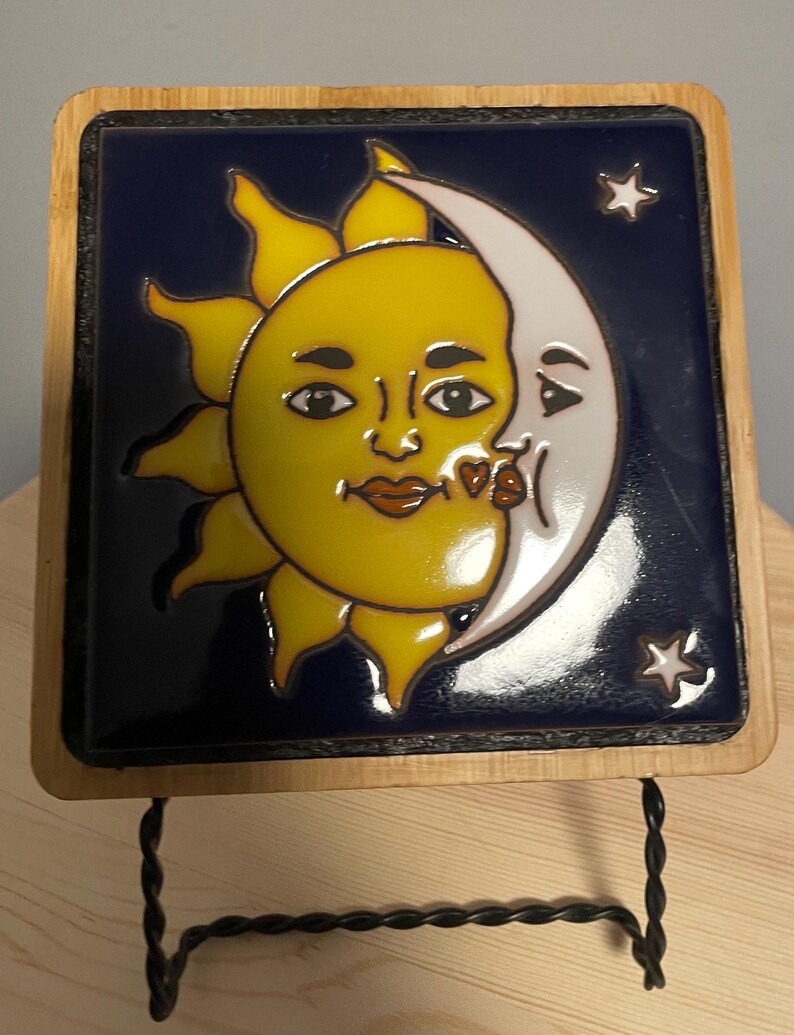 Sun, Moon and Stars Mexican Tile Trivet/coaster - Etsy
