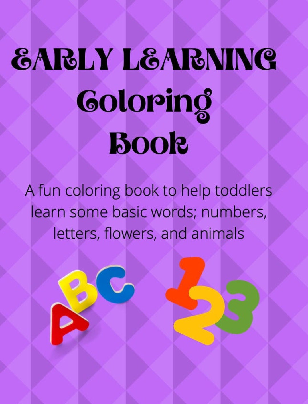 Early Learning Kids Coloring Book - Etsy