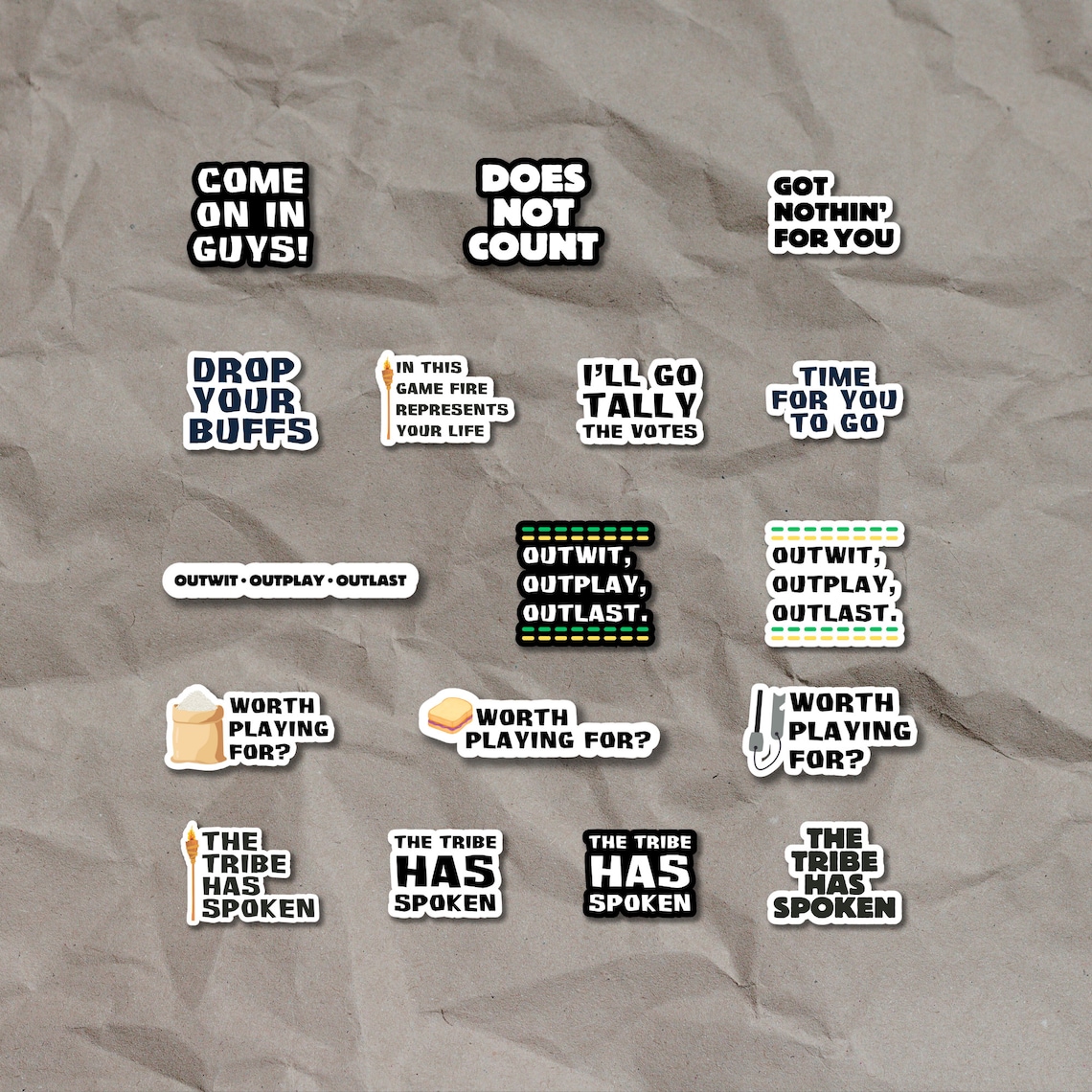 Survivor TV Show Vinyl Stickers 17 Pack - Etsy
