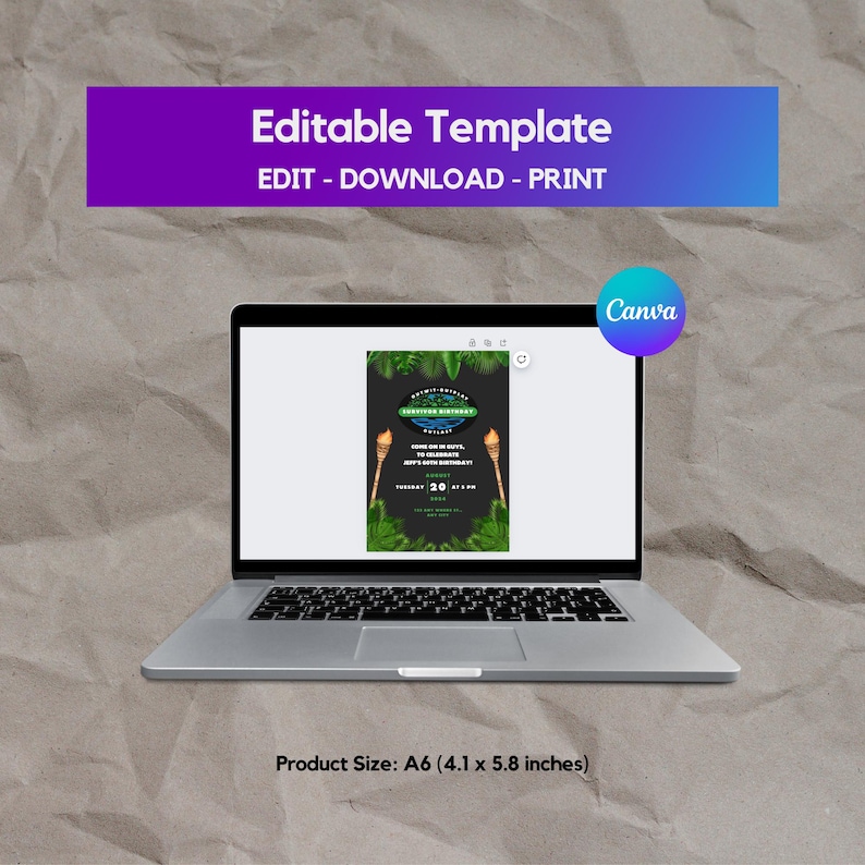 Editable Survivor TV Show Birthday Invitation - Customizable - Etsy