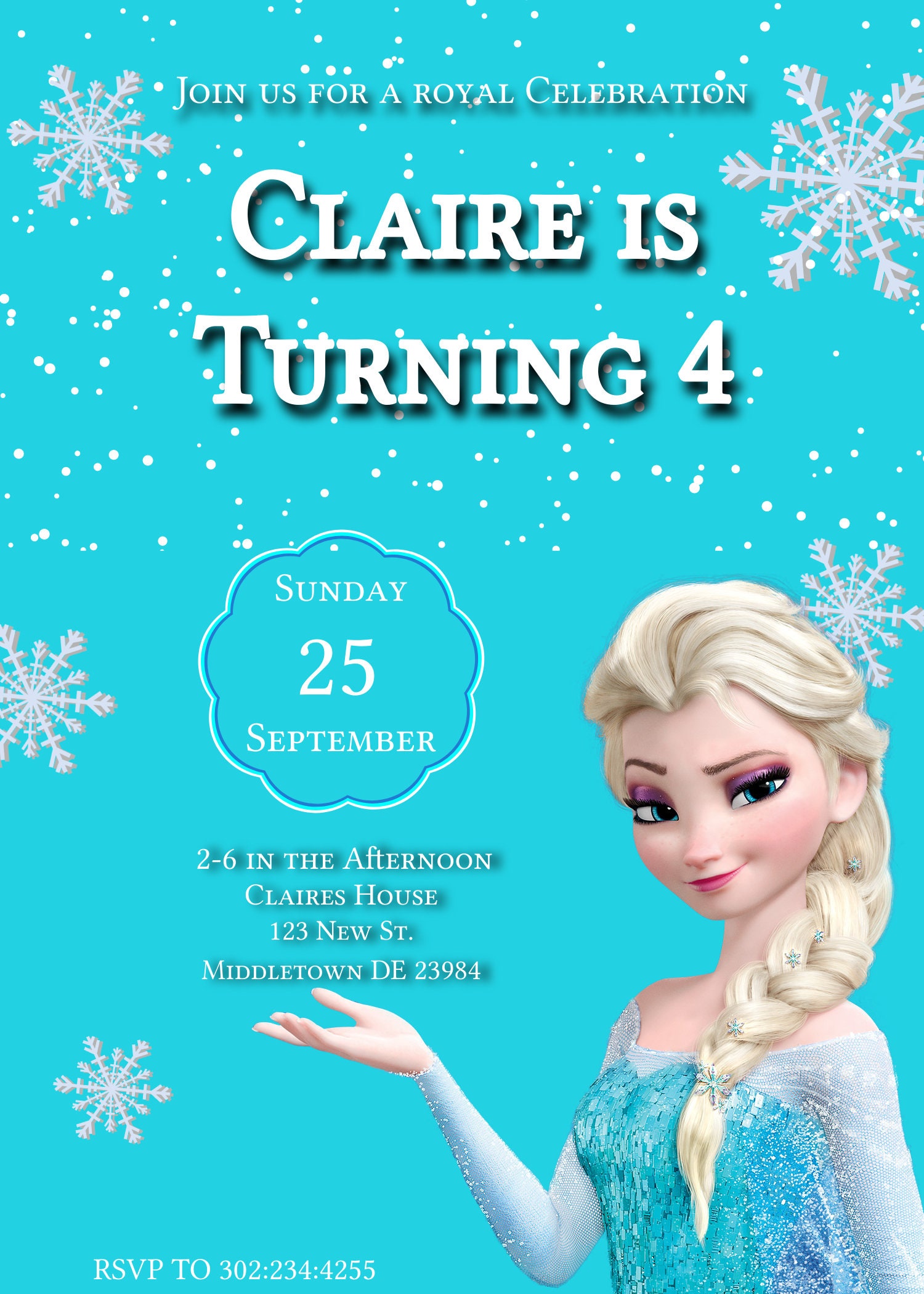 Elsa Frozen Birthday Party Digital Invite - Etsy