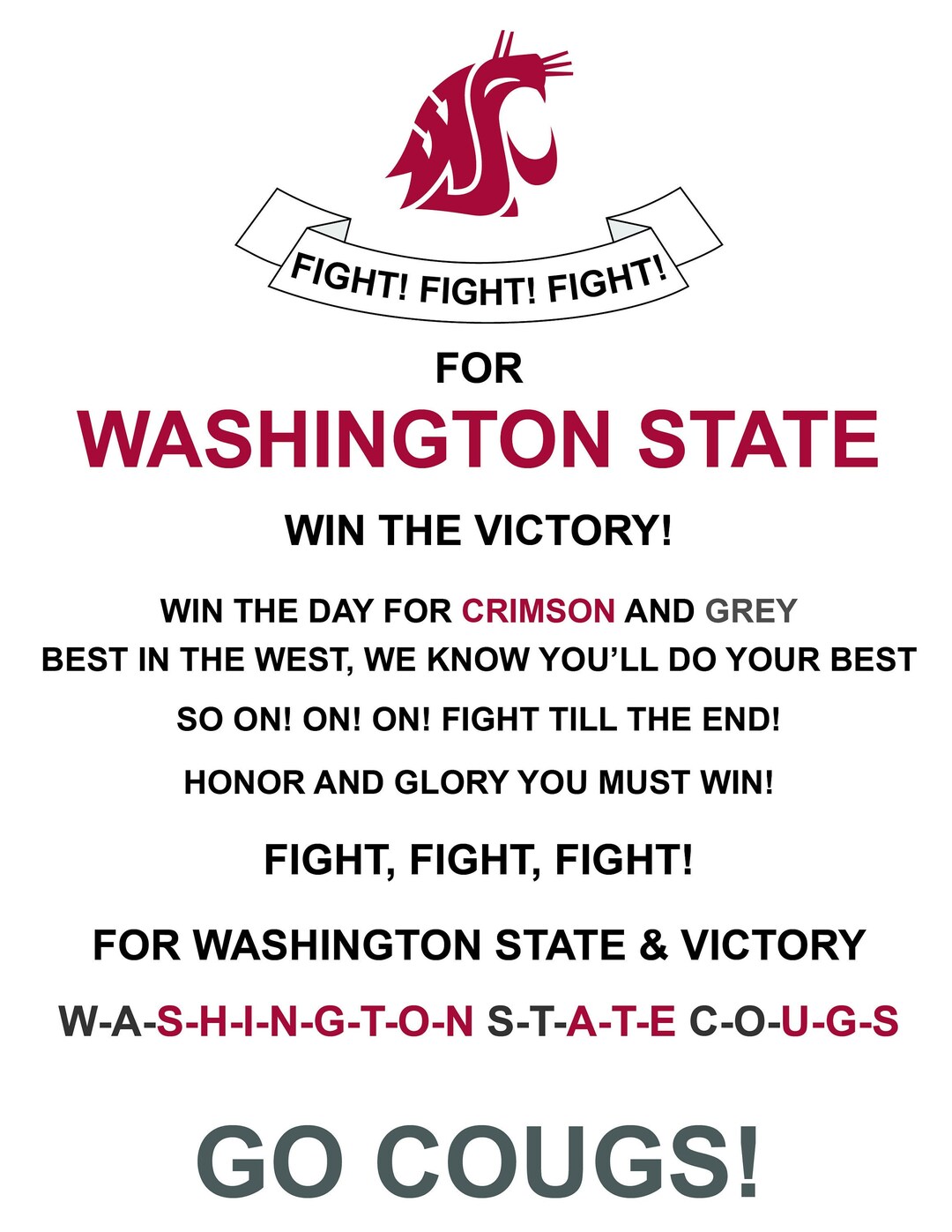 Cougars and Huskies Fight Song Posters - Etsy