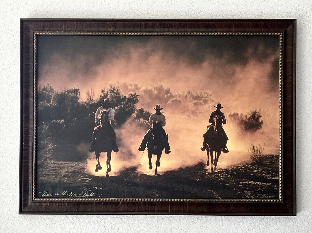 Cowboy,western,art,print,framed Giclee, Southwestern, Horses, “riders ...