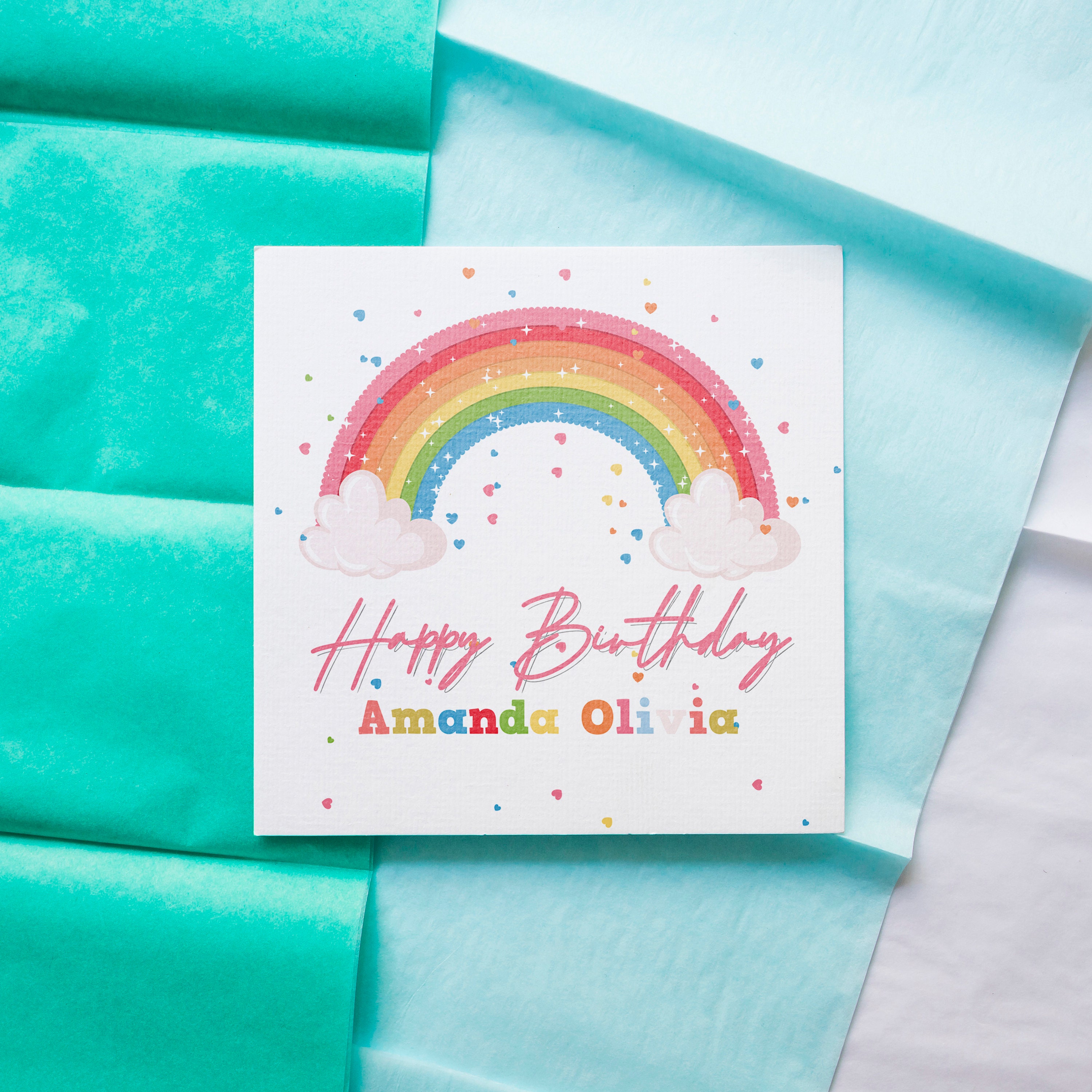 Printable Rainbow Birthday Card, Editable Kids Birthday Card, Colorful ...