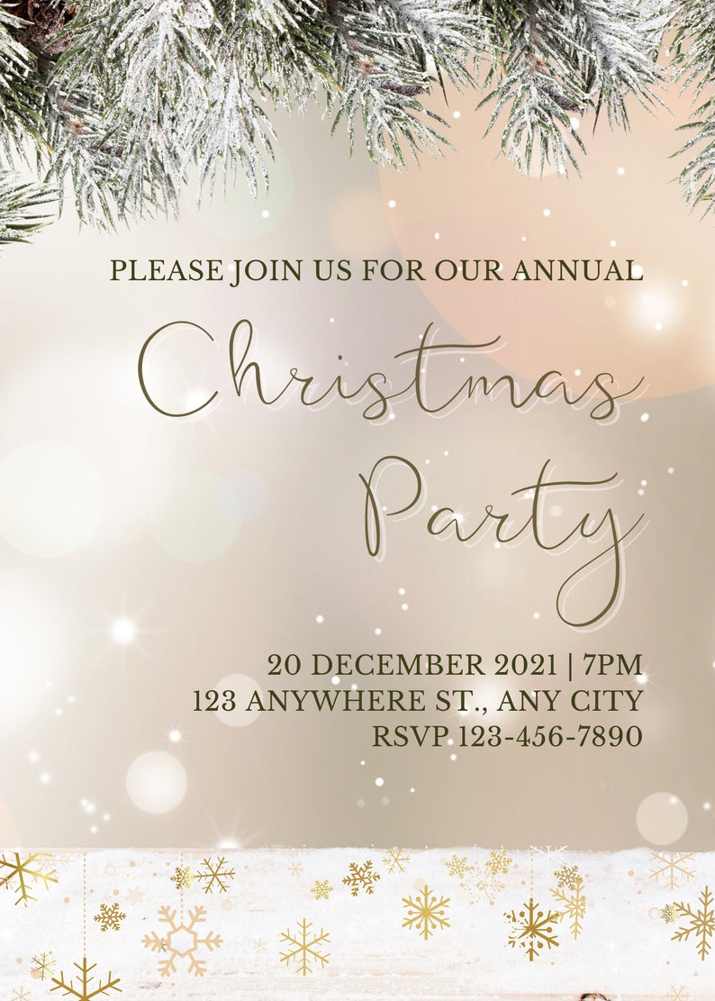 Printable Christmas/holiday/winter Event Invitation, Editable Christmas ...