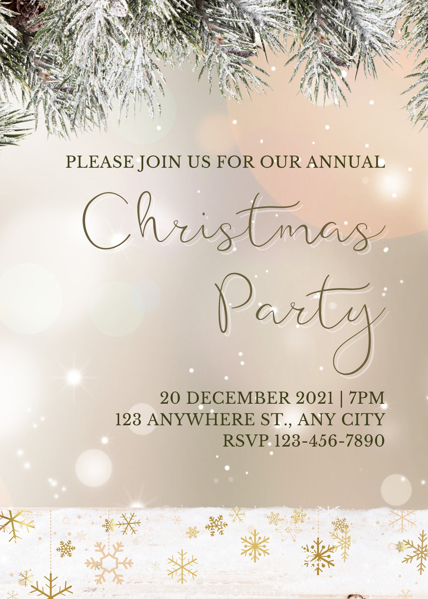 Printable Christmas/holiday/winter Event Invitation, Editable Christmas ...