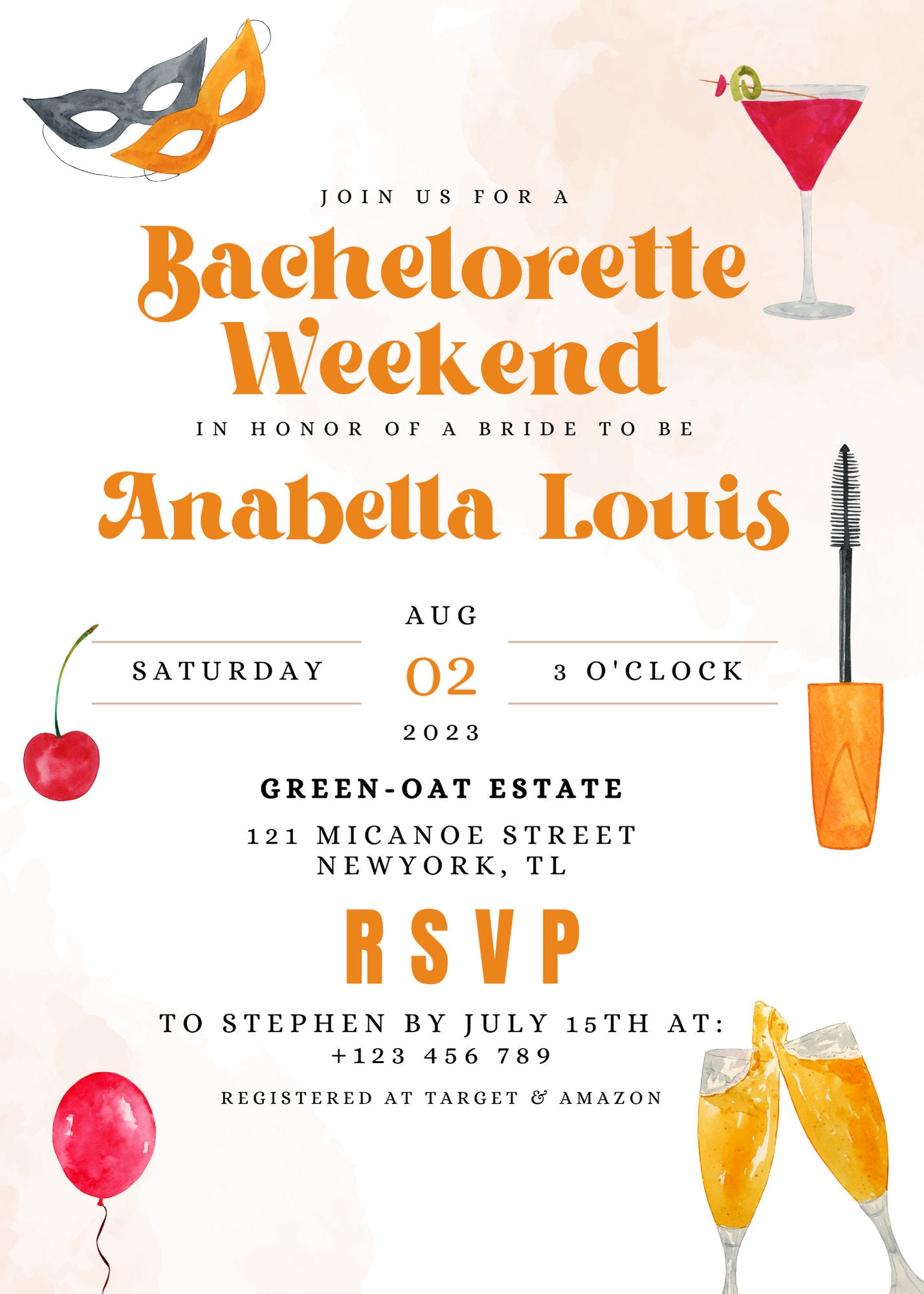 Editable Bachelorette Invitation Template, Bridal Brunch, Bachelorette ...