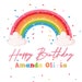 Printable Rainbow Birthday Card, Editable Kids Birthday Card, Colorful ...