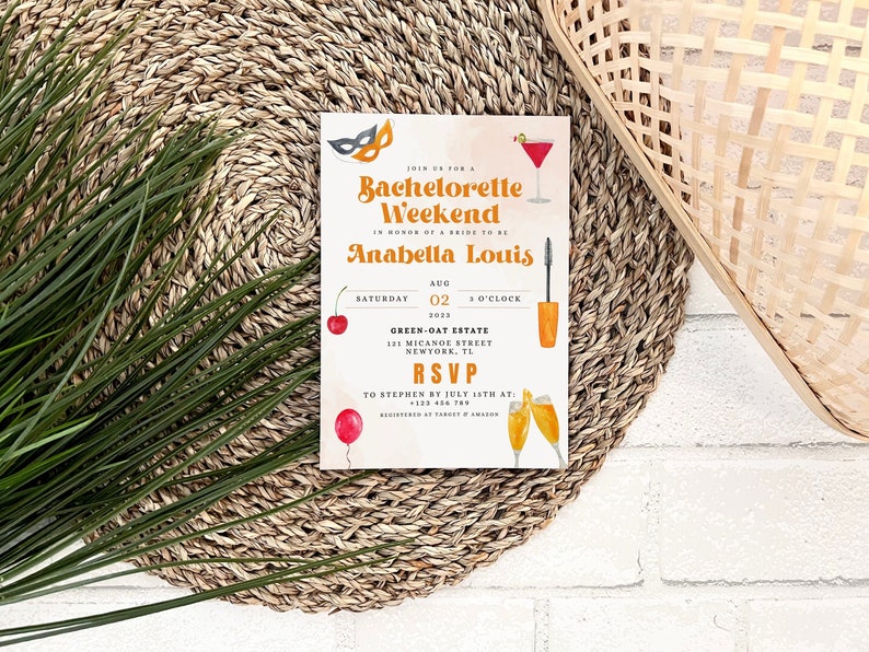 Editable Bachelorette Invitation Template Bridal Brunch - Etsy