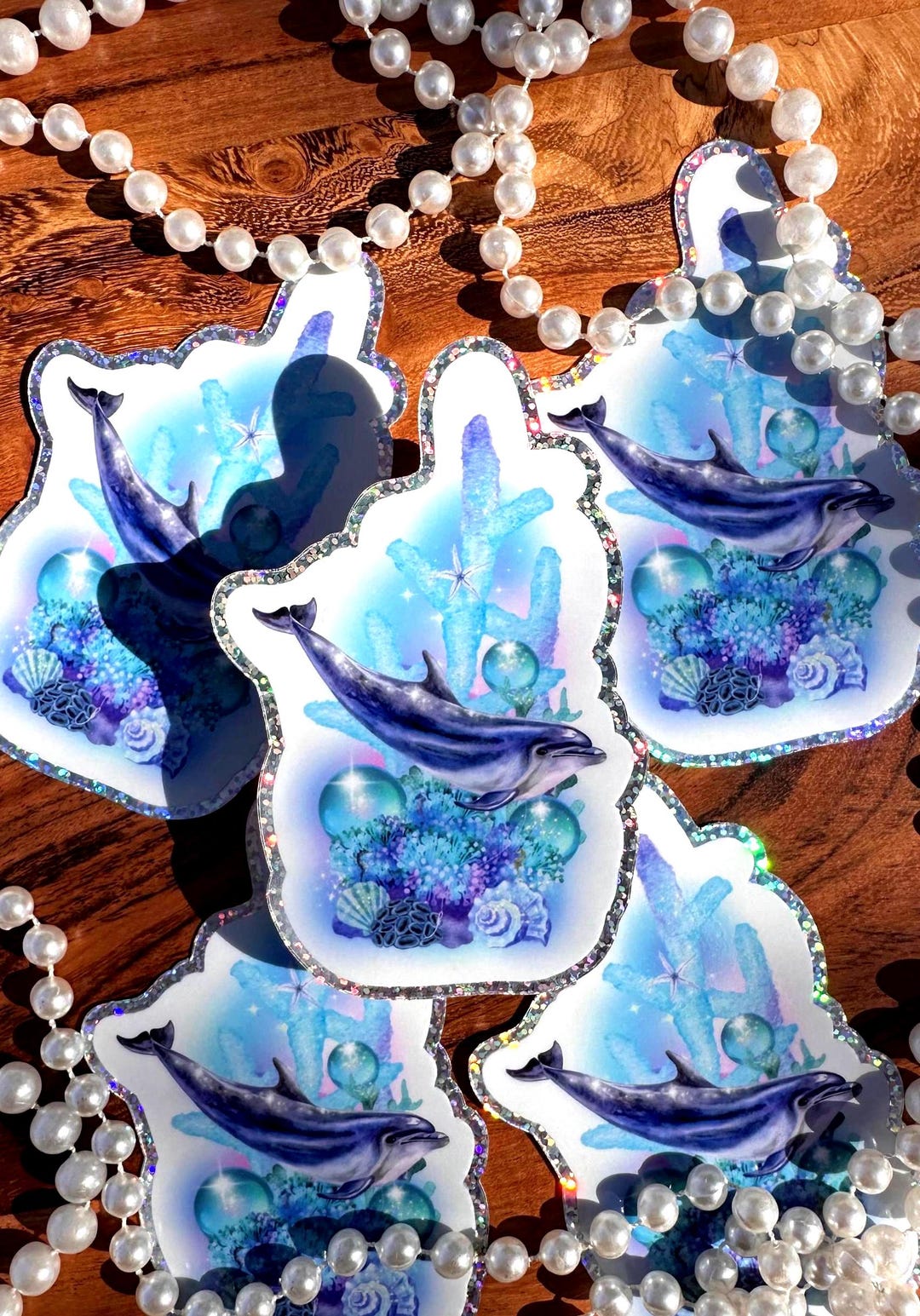 Glitter Dolphin Sticker, Glittery Beach Sticker, Sparkley Dolphin ...