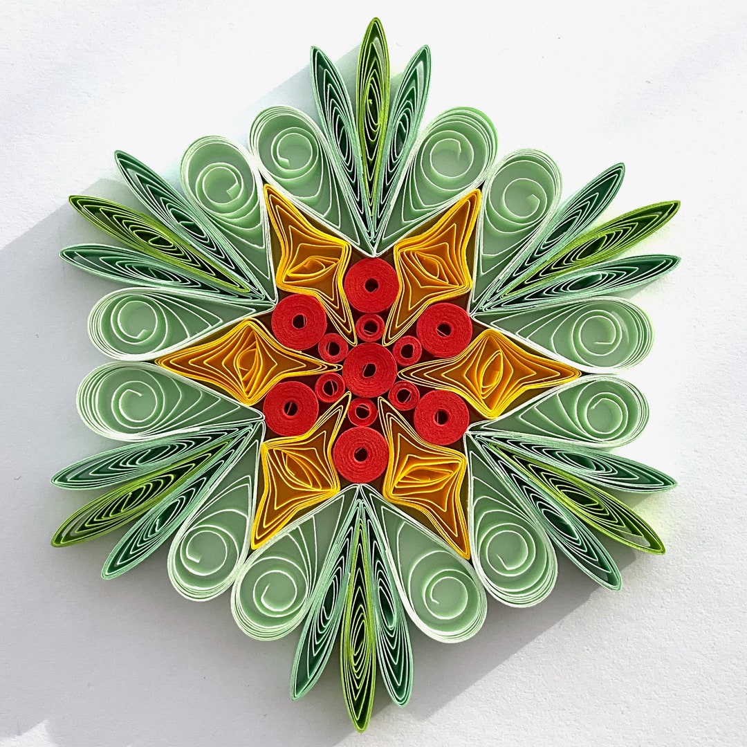3.1" Paper Star, Quilled Art, Quilled Snowflake, Christmas Ornament ...