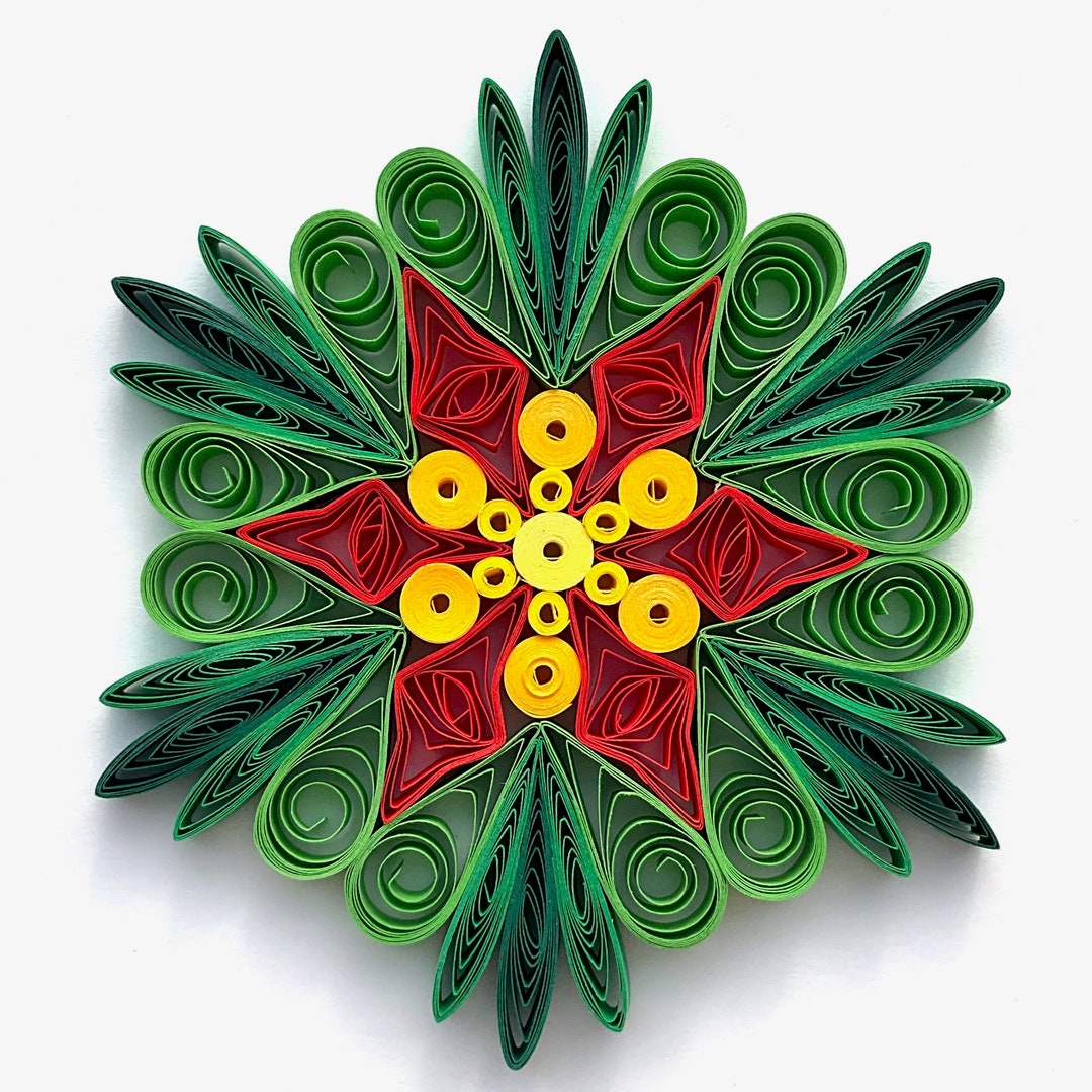 3.1" Paper Star, Quilled Art, Quilled Snowflake, Christmas Ornament ...