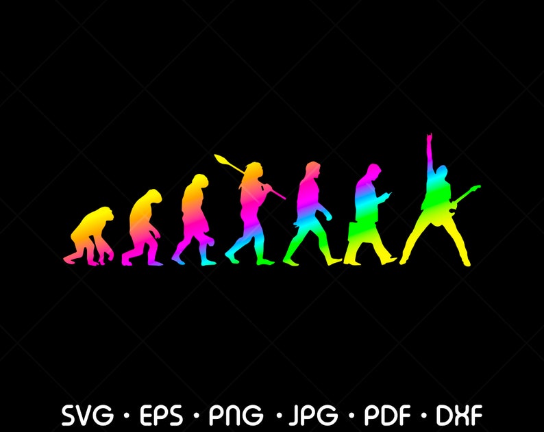Guitarist Evolution SVG Files for Cricut SVG for Shirts - Etsy