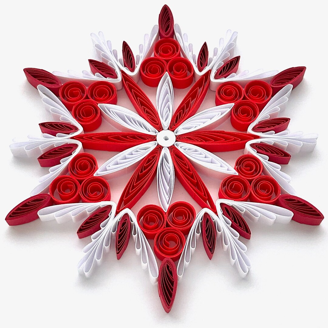 4.3" Paper Star, Quilled Art, Quilled Snowflake, Christmas Ornament ...
