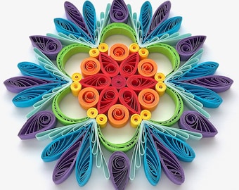Paper Quill Art Hanging Ornament Quill Snowflake Quill Mandala Crystal ...
