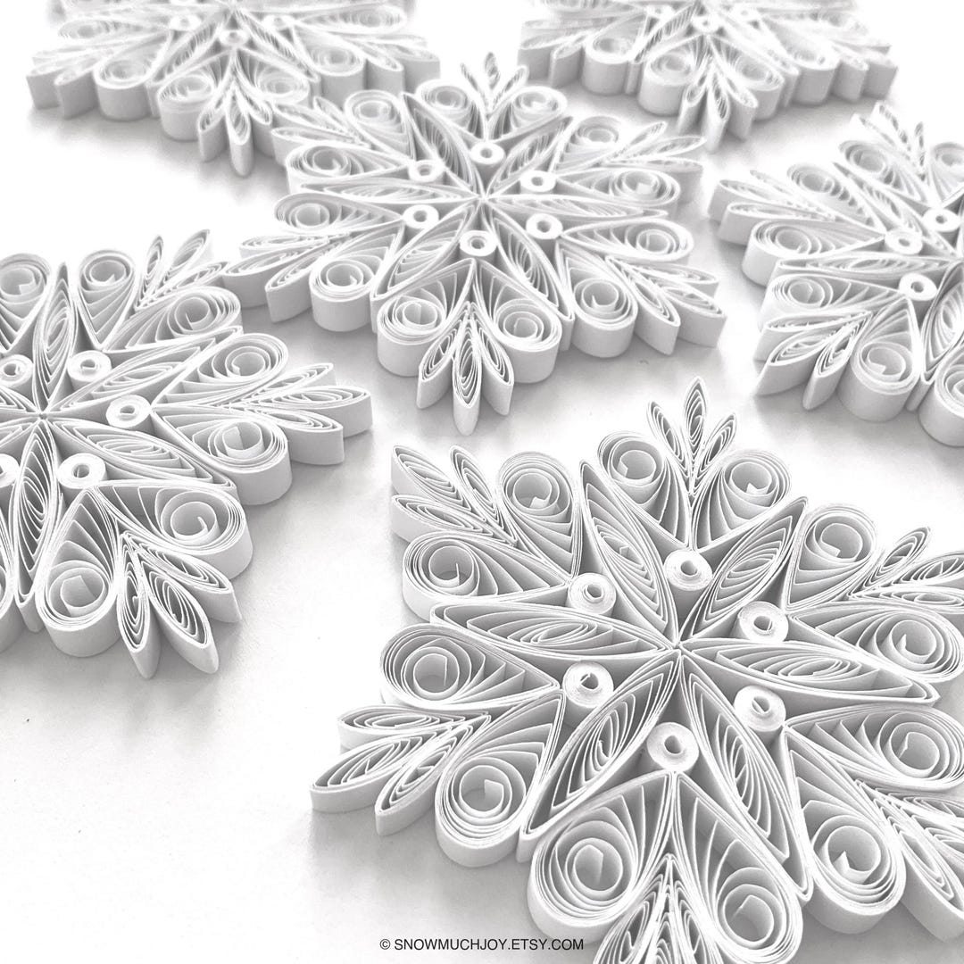Set of 6, Christmas Star, Quilled Snowflake, Quill Ornament, Noel Decor ...
