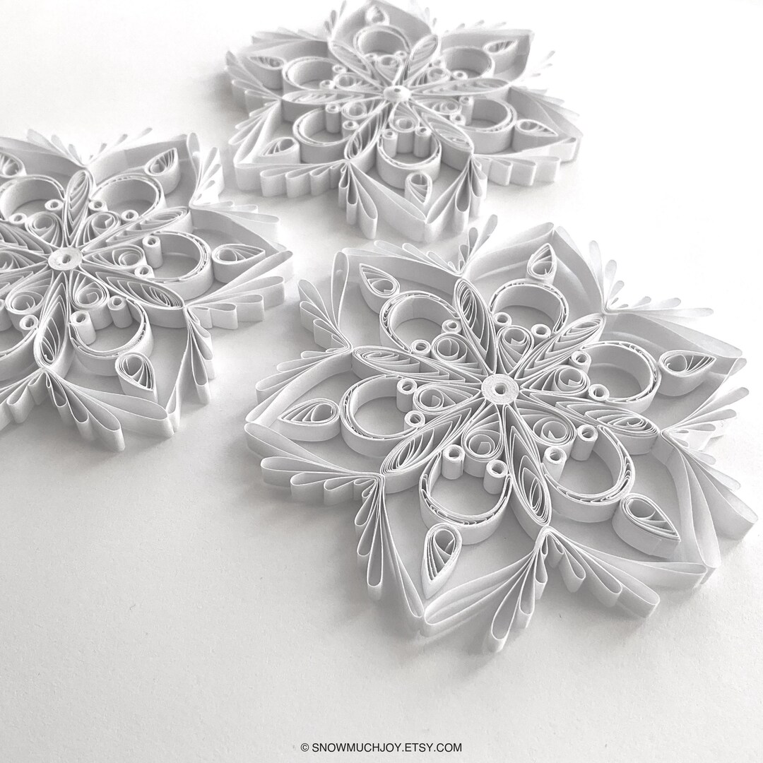 Set of 3, Christmas Star, Quilled Snowflake, Quill Ornament, Noel Decor ...