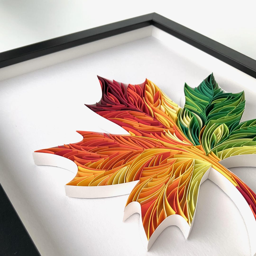 Maple Leaf, Paper Quilling Art, 3D Leaf, 3D Papercraft, Quilled Leaf ...