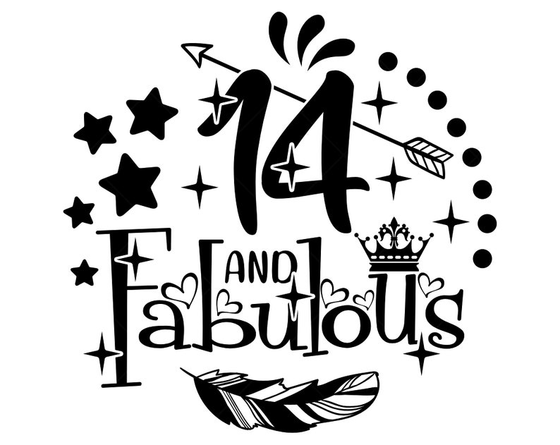 14 and Fabulous SVG 14th Birthday 14th Birthday Shirt Svg - Etsy