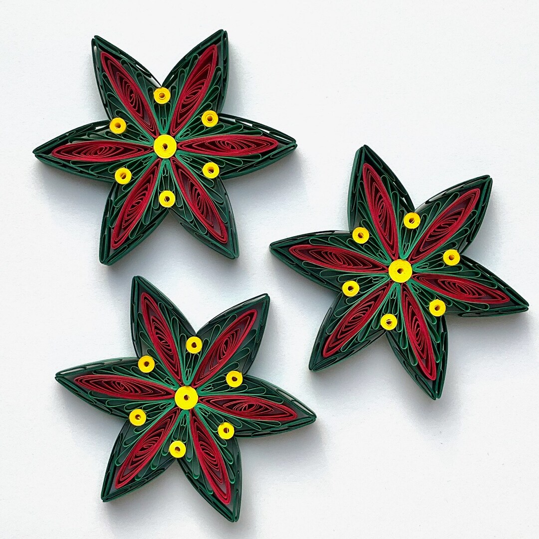 2.8" Paper Star, Quilled Art, Quilled Snowflake, Christmas Ornament ...
