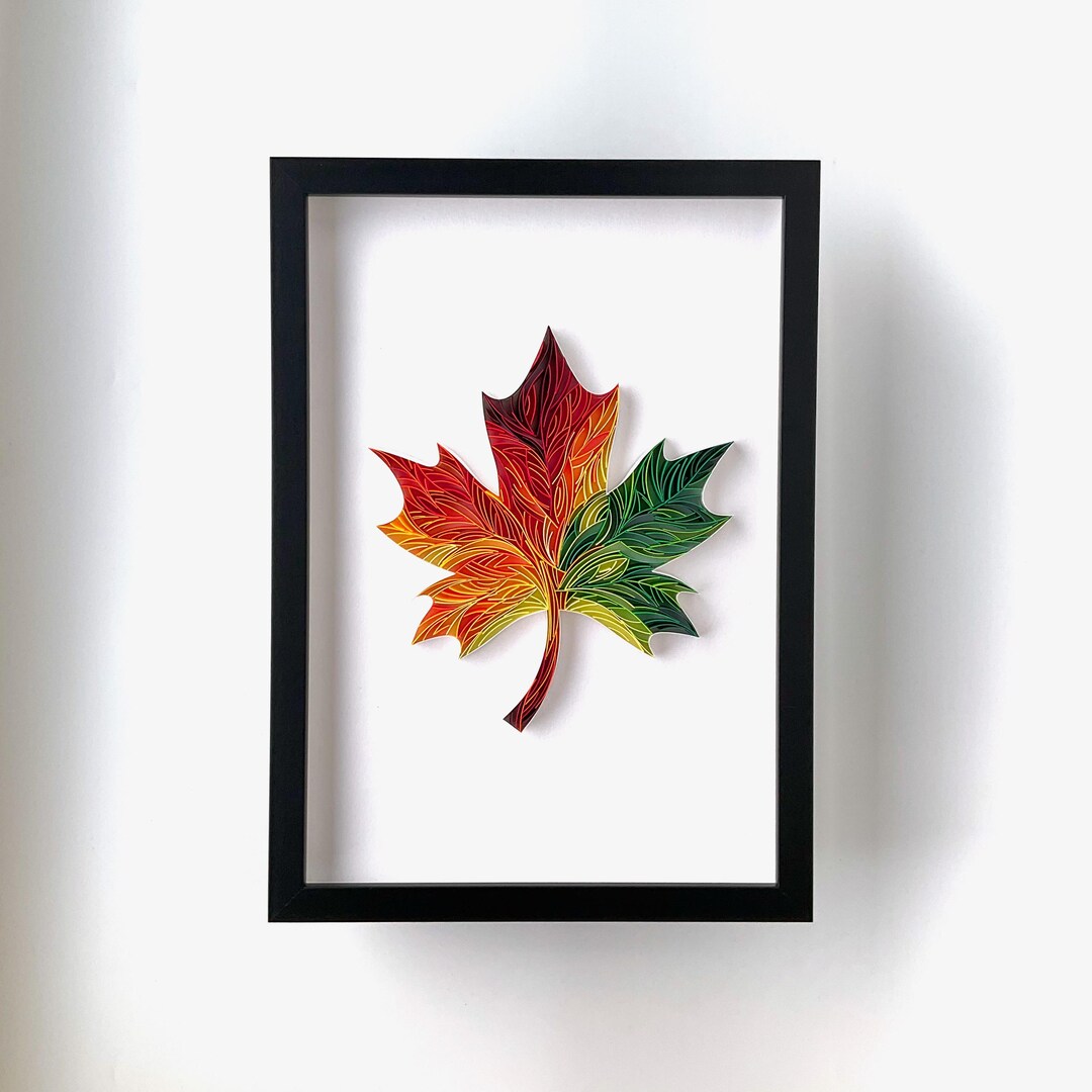 Maple Leaf, Paper Quilling Art, 3D Leaf, 3D Papercraft, Quilled Leaf ...