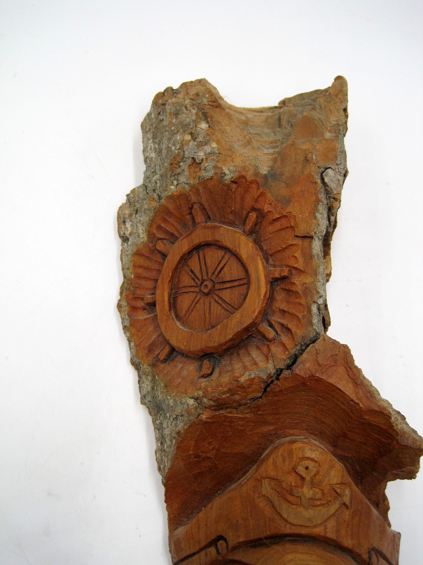 Vintage DOUG HICKS Wood Carving "sea Captain" Mystical Folk Art ...