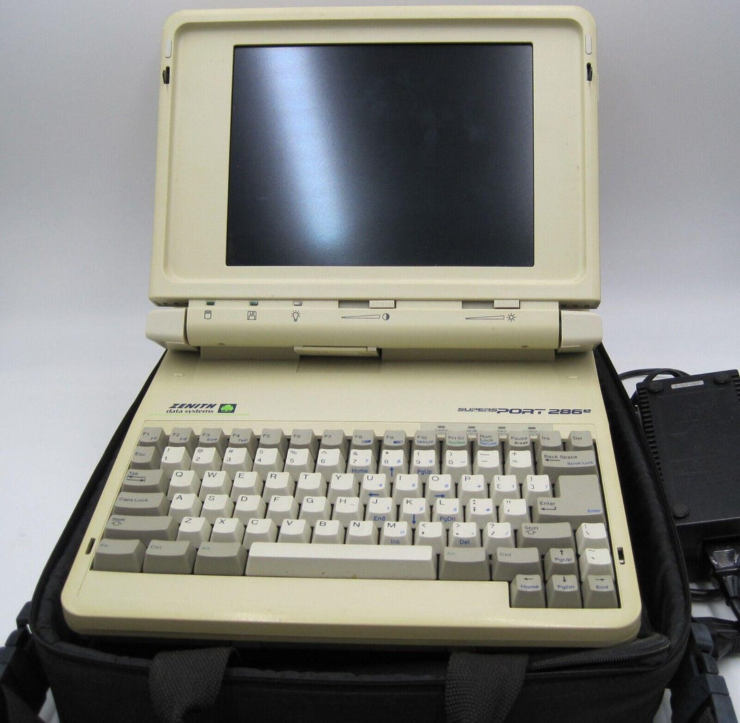 Zenith Supersport 286E Portable Computer W/battery & Bag - Etsy