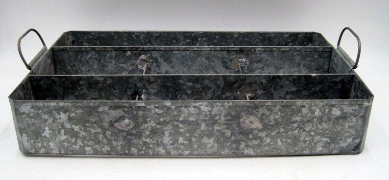 VTG Industrial Galvanized Metal Divided Tray W/wire Mesh Bottom 18" X ...