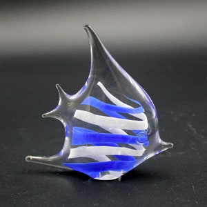 Tropical Blue Angel Fish Hand Blown Art Glass Figurine - Collectible ...