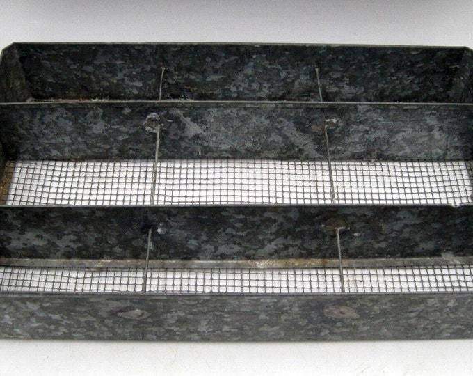 VTG Industrial Galvanized Metal Divided Tray W/wire Mesh Bottom 18 X 10 ...