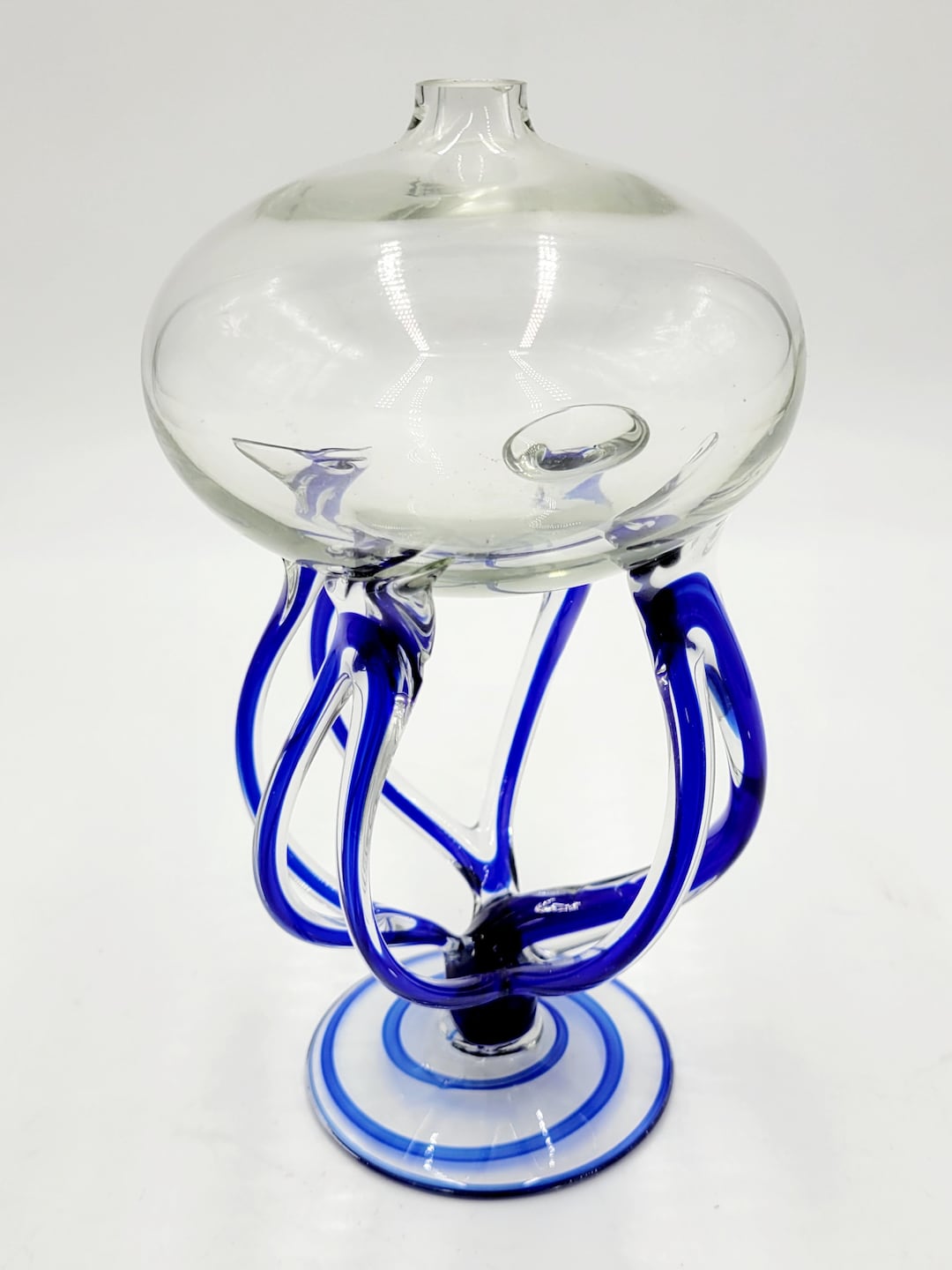 Jozefina Krosno Art Glass Jellyfish Oil Lamp Blue Made in Poland - Etsy