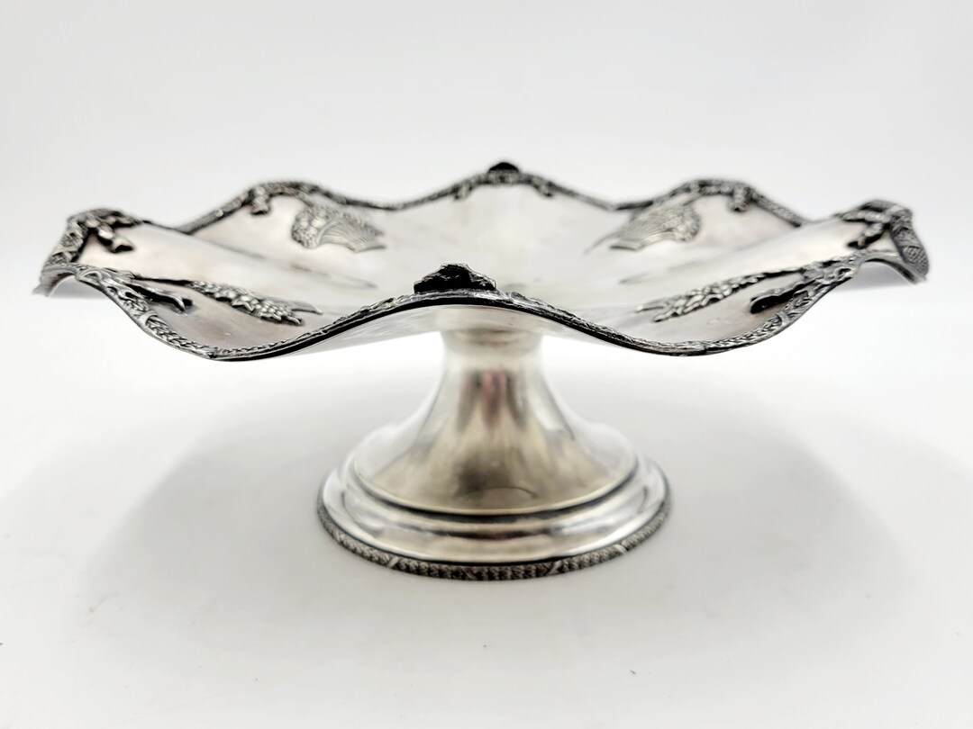 Vintage Footed Silver Serving Display Dish, Sheffield KNICKERBOCKER ...
