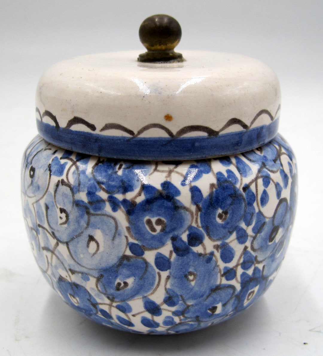 Vintage Blue and White Ceramic Ginger/tea Jar Chinese Style Vintage ...