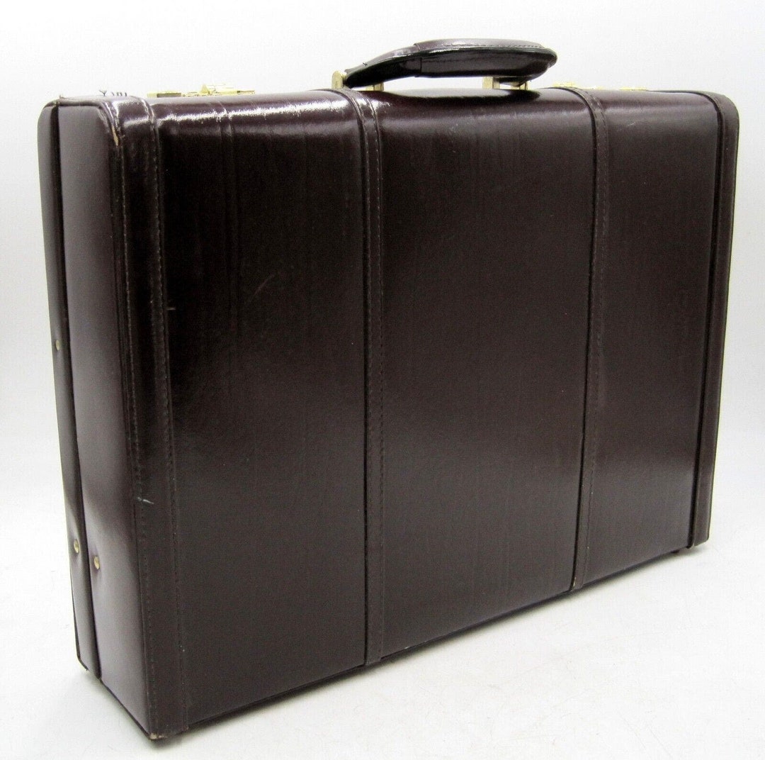 Heritage Burgundy Leather Briefcase Suede Combination Lock MINT! - Etsy