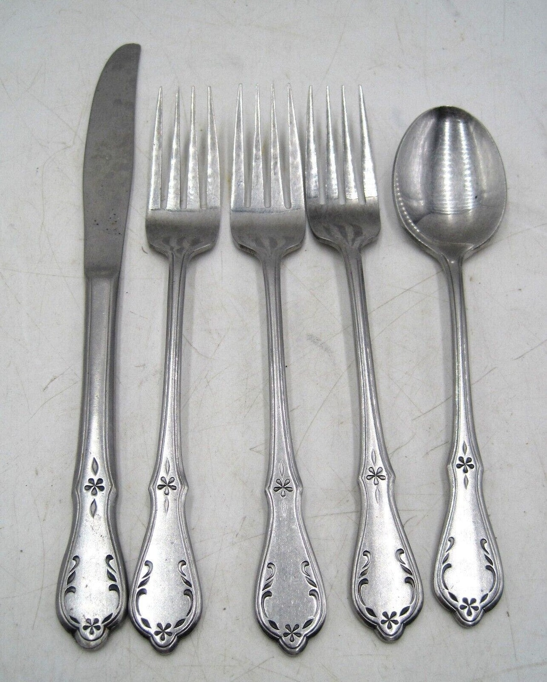 5 Pieces EVENING STAR Oneida Northland Stainless Flatware - Etsy