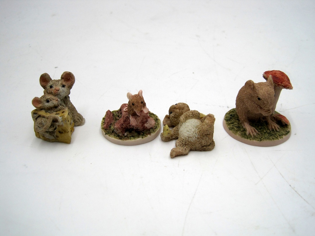 Set of 4 - Peter Fagan Miniature Animal Mouse Ornaments Figurines - Etsy