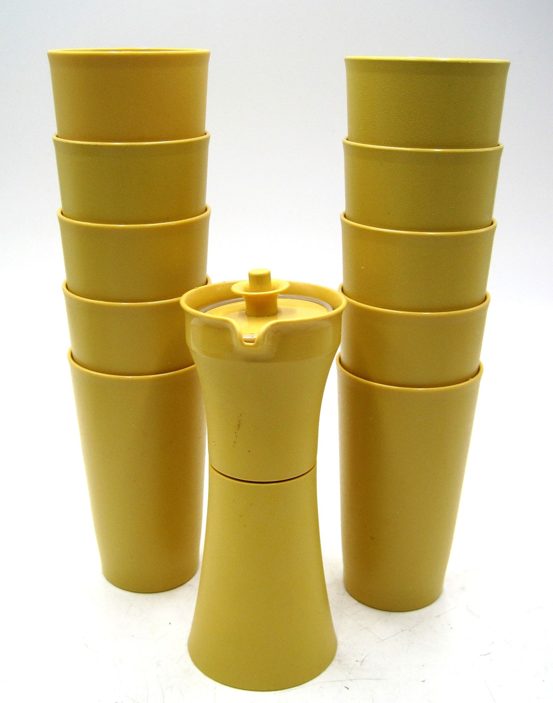 Lot of 10 - Vintage Tupperware 12 Oz Tumbler/drinking Cups Harvest Gold ...